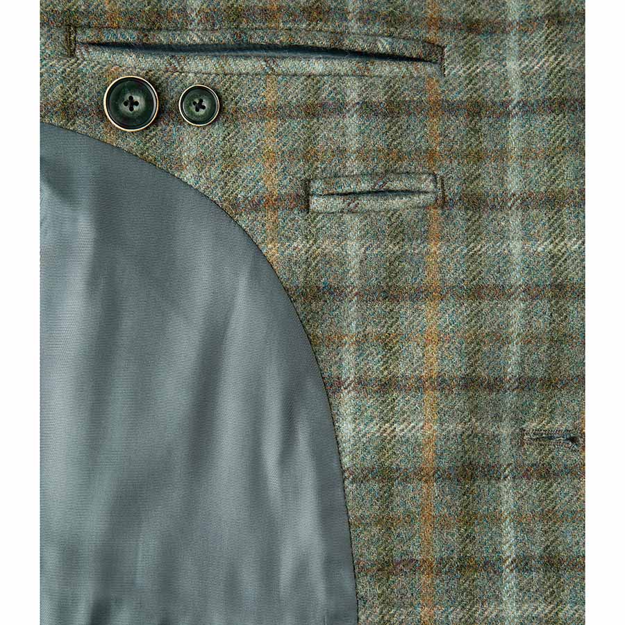 Green Windowpane Tweed 3 Piece Suit